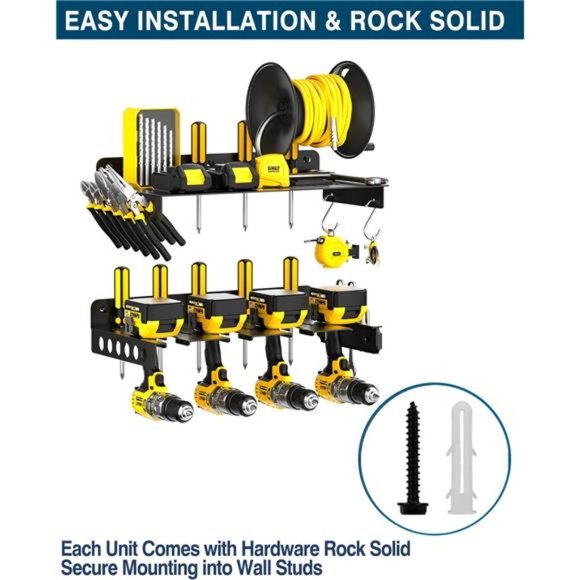 Wall Decor | Power Tool Storage Rack Amoowis Tool Organizer Metal Shelf ...